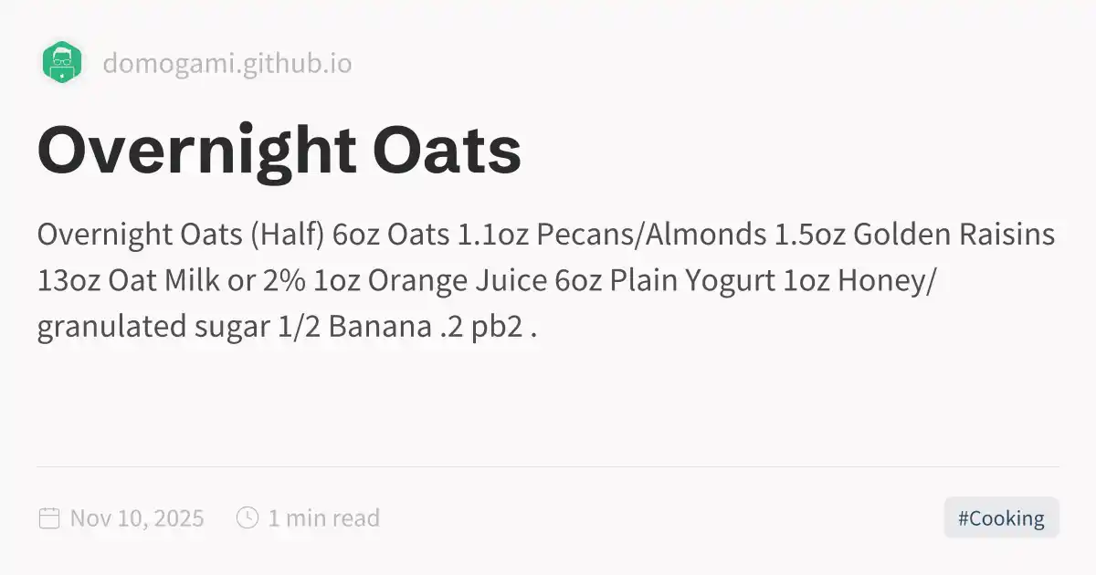 Overnight Oats