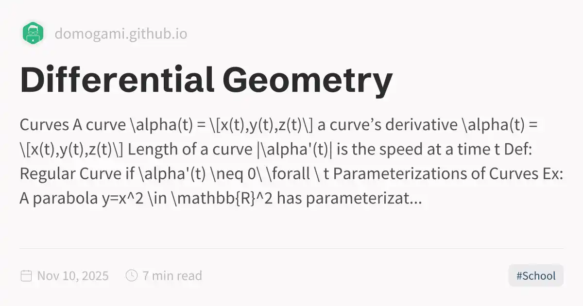 Differential Geometry